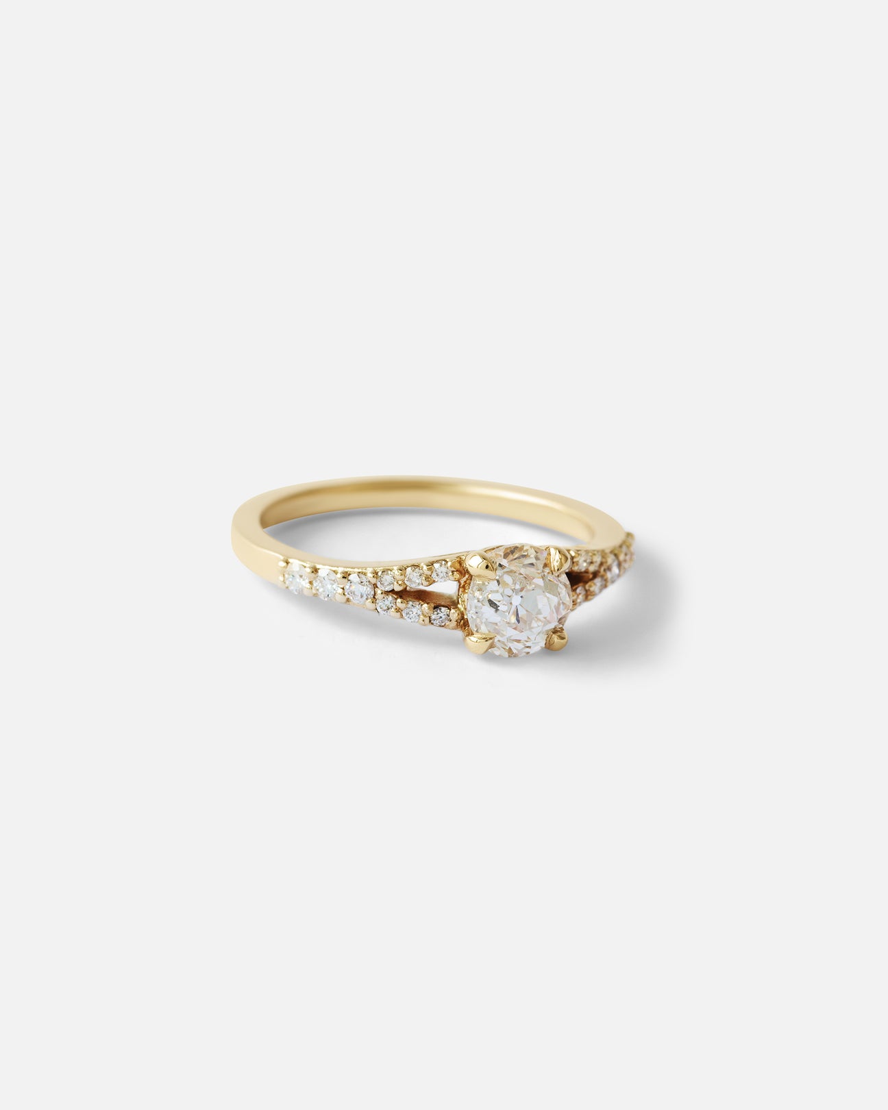 Old European Cut Diamond / Split Shank Ring - At Fitzgerald Jewelry